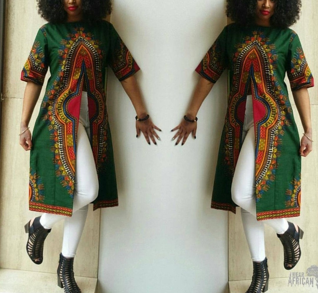 DASHIKI AFRICAN SHIRT Long Women Birthday Photoshoot Party Dress - Etsy