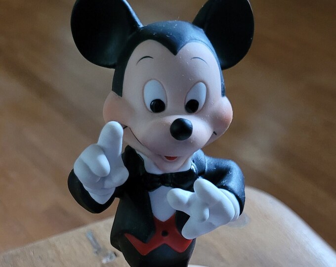 Mickey Mouse Conductor Music Box - Bisque Porcelain - Etsy