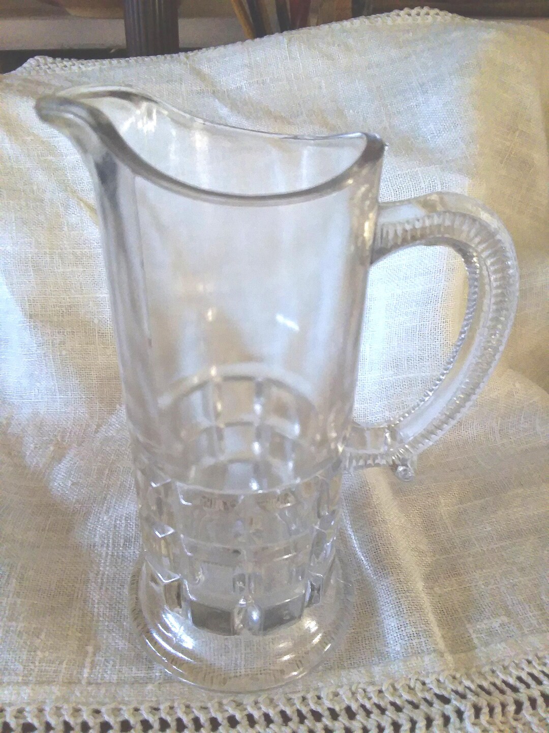 Pitcher Cube Design Lower Half - Clear Glass Pattern - Etsy