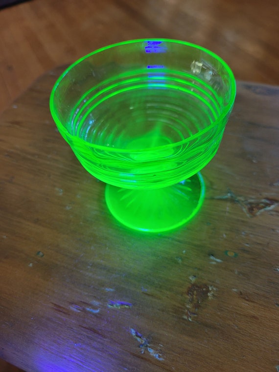 Uranium Glass Footed Sherbet Anchor Hocking Circle Pattern - Etsy