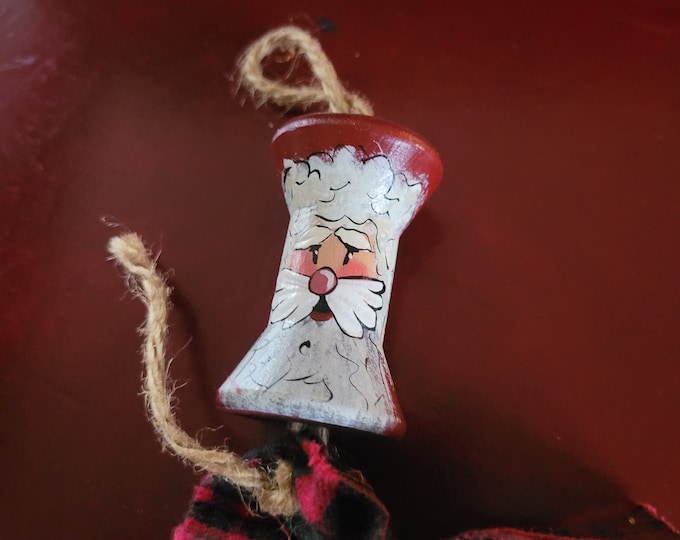 Painted Spool Santa Ornament - Etsy