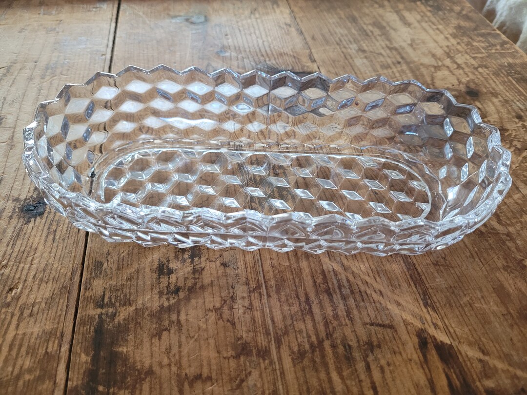 Oval Cube Style Relish Dish - Sawtooth Edge - Fostoria - Etsy
