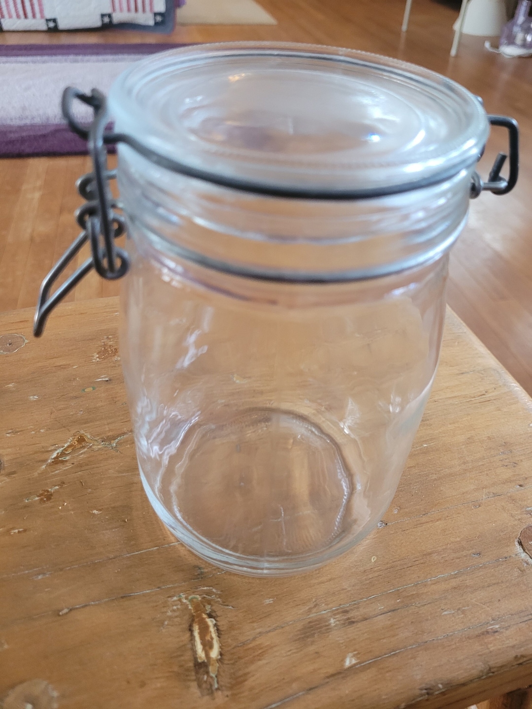 Canister Jar Clear Glass France Niveau De Remplissage Wire Bail Closure ...