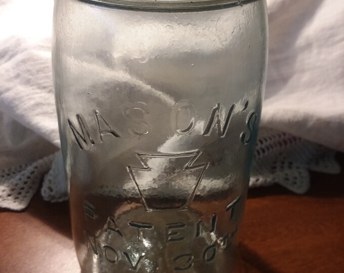 Mason Keystone Patent Nov 30th 1858 Pale Green Canning Quart Jar - Etsy