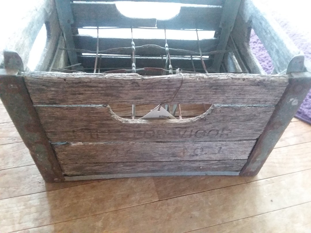 Rustic Milk for Vigor Wood/metal Milk Crate - Etsy