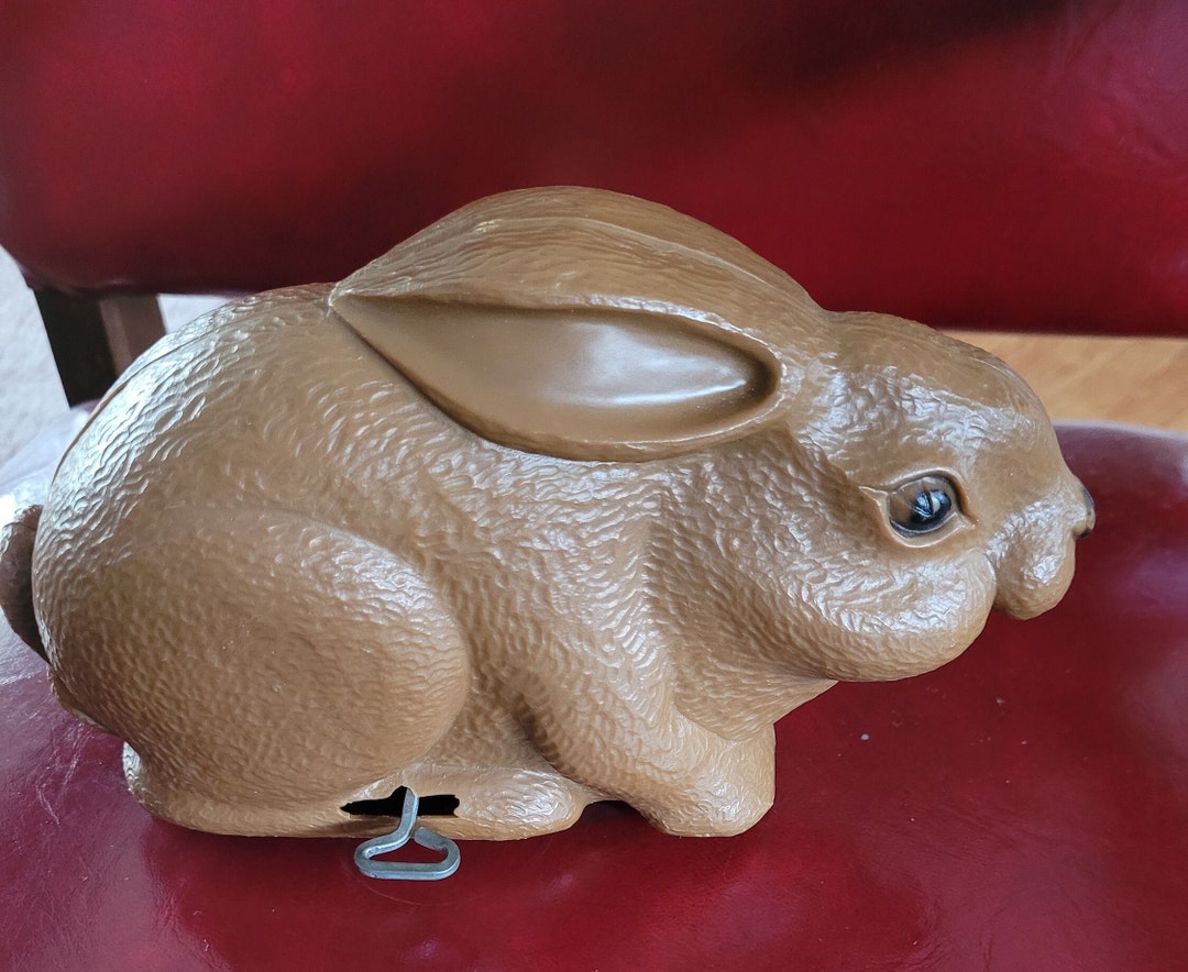 Brown Plastic Rabbit Marx Vintage Wind-up Toy - Moves on Wheels - Etsy