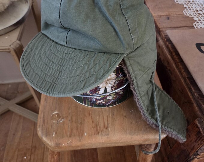 US Army Field Cap - Circa 1950's - Alpaca Wool Ear Flaps - Correct ...