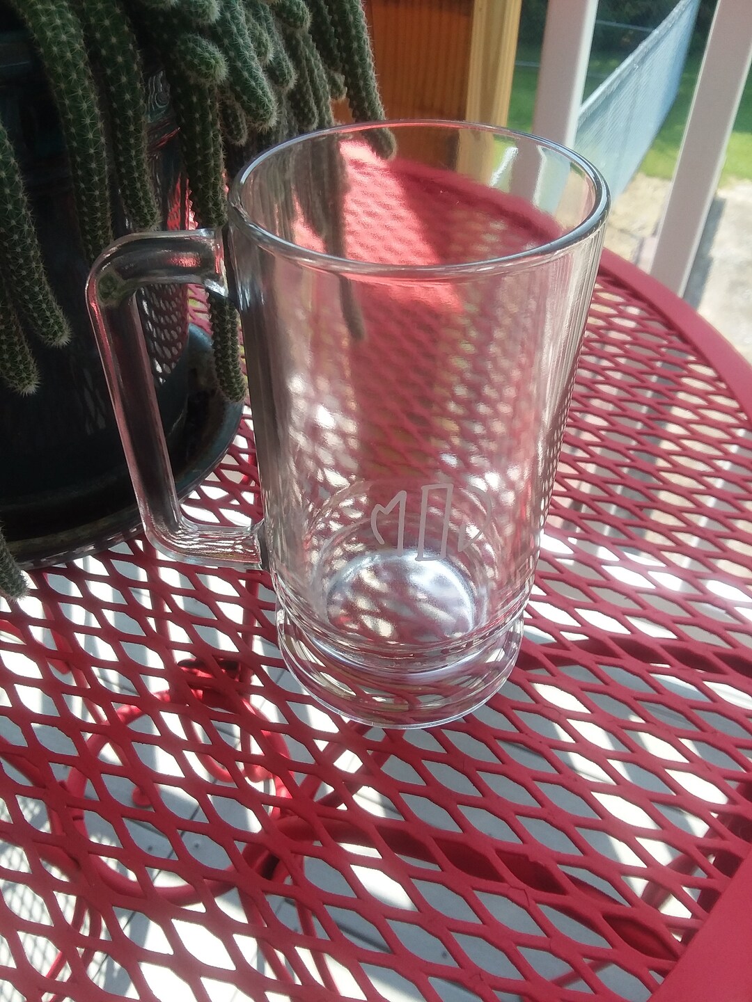 Glass Beer Mug - Monogrammed Clear MJD - Etsy