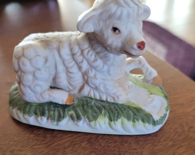 Laying Lamb Figurine - Etsy