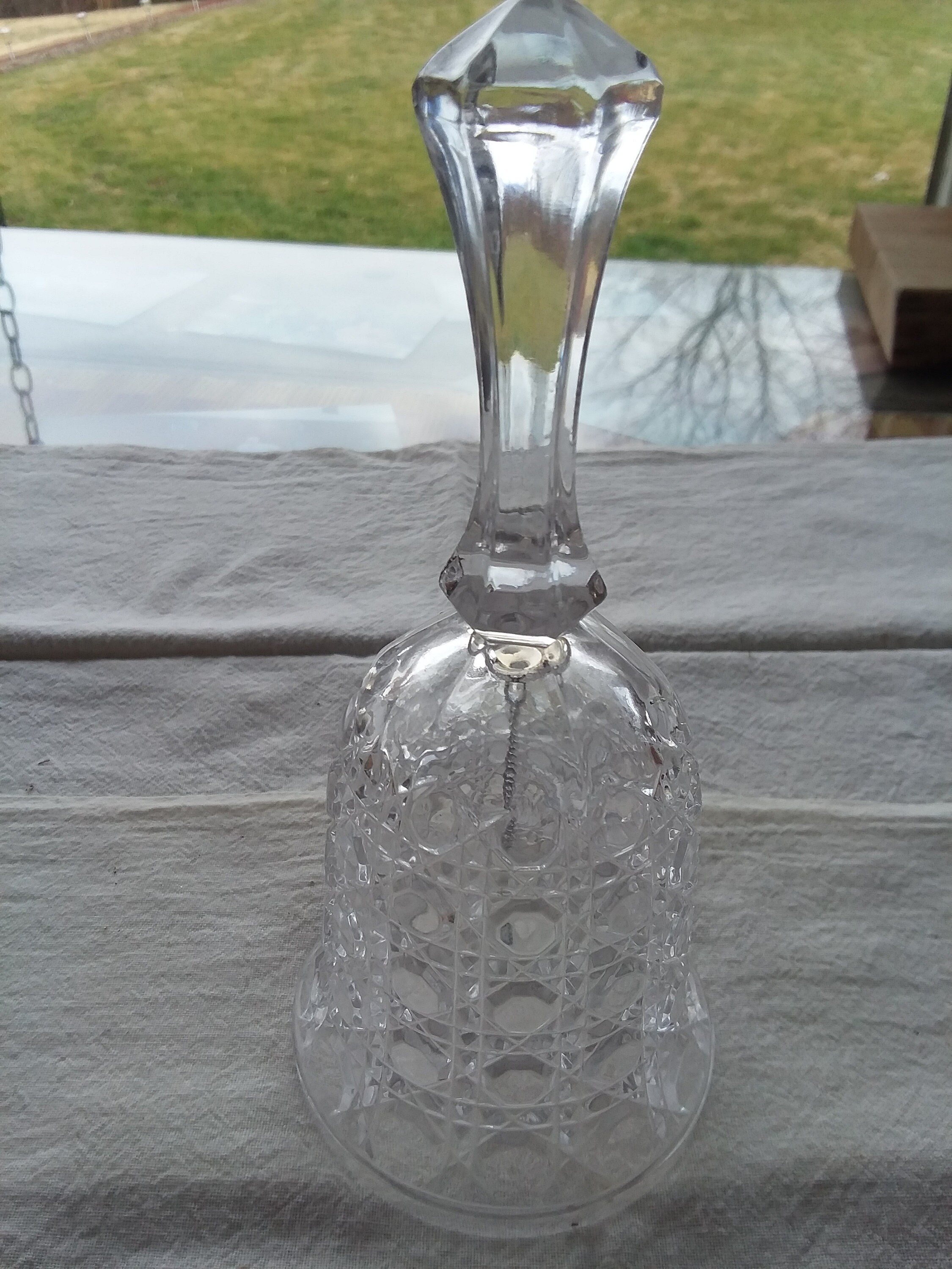 Home & Living Vintage Pressed Clear Glass Bell Button Pattern Home ...