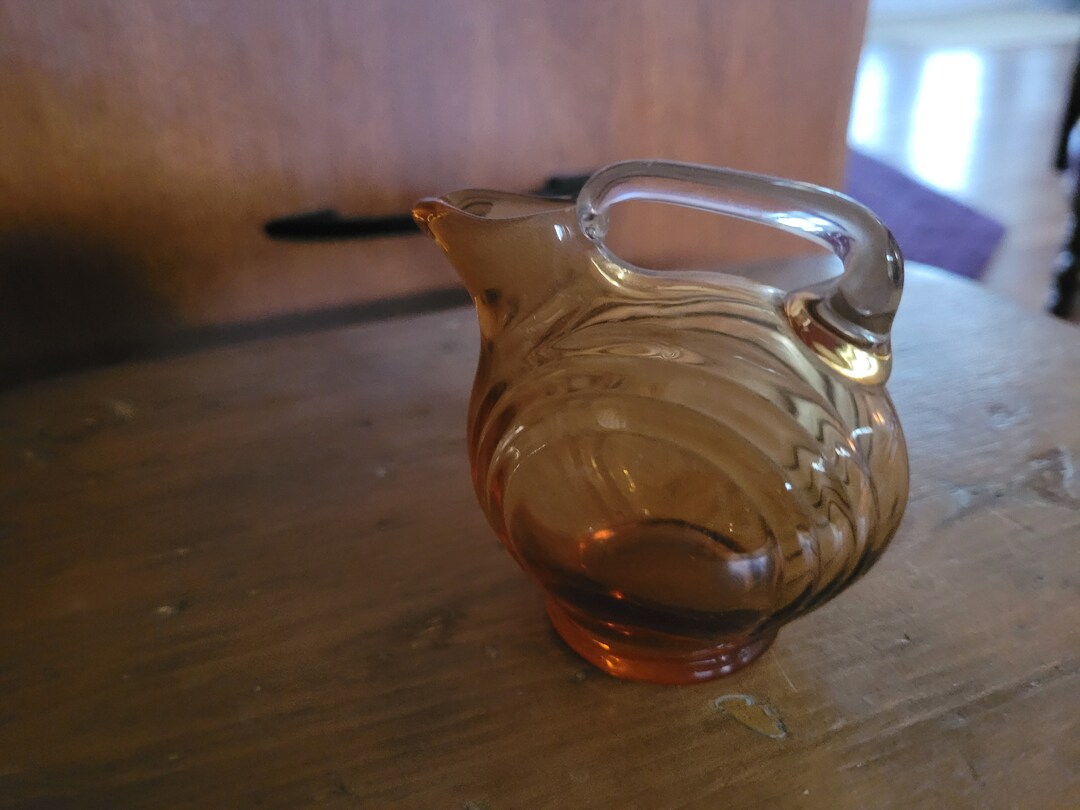 Amber Glass Mini Cruet Pitcher - No Stopper - Etsy