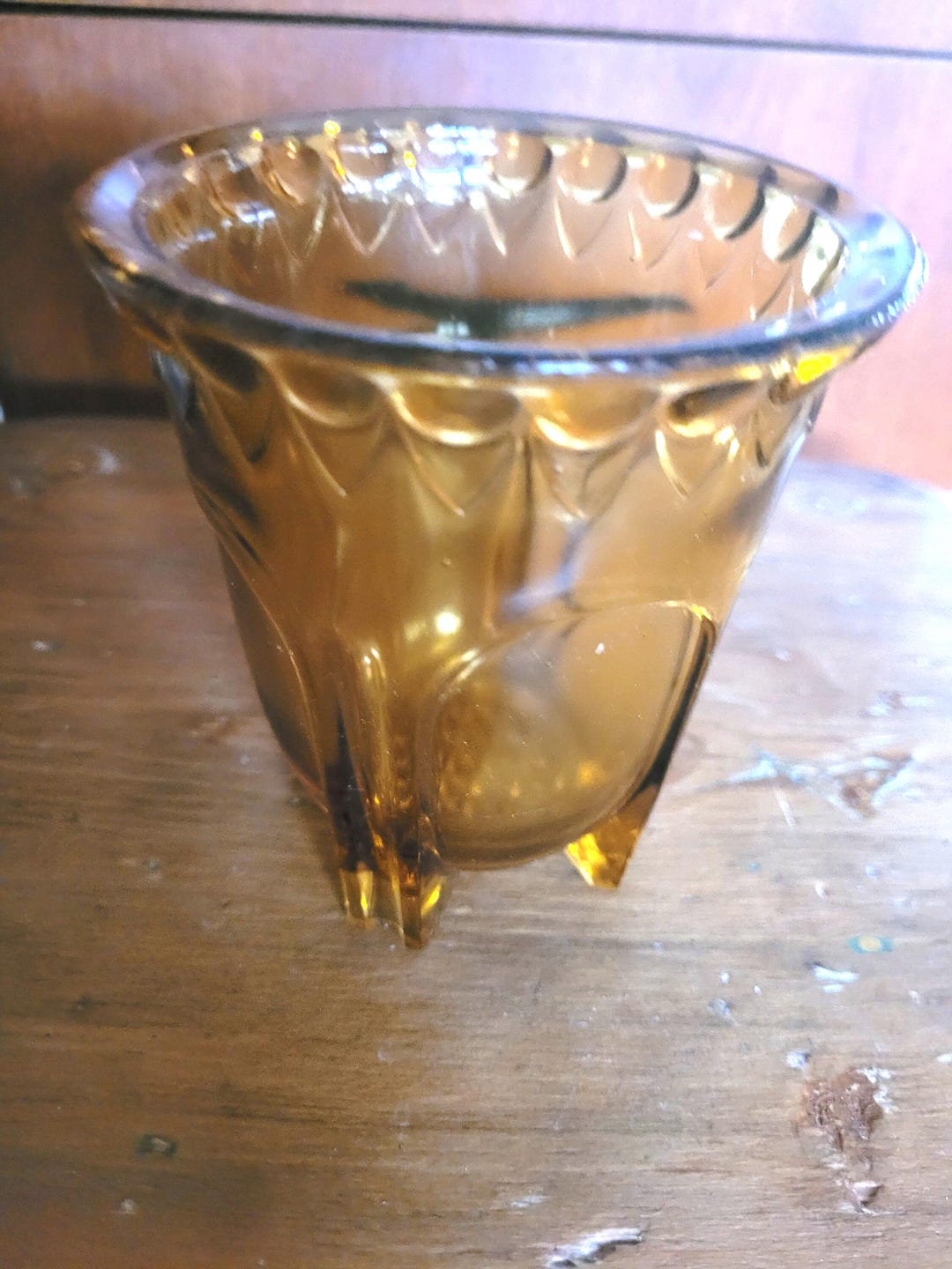 Amber Glass Spooner/vase - Footed - Antique Glass - Etsy