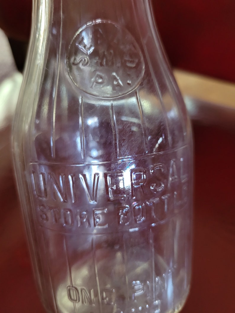 Universal Store 5 Cent Bottle - Pint Milk Bottle - Embossed - Ribbed ...