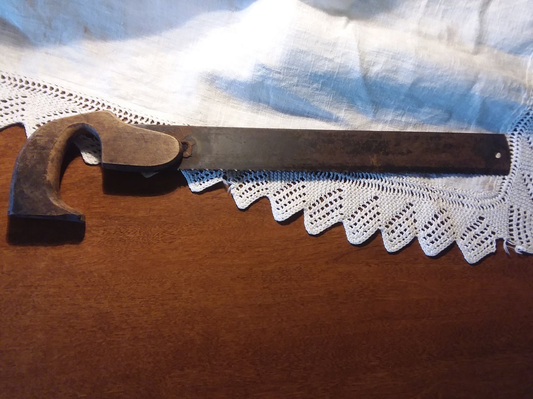 Antique Handsaw W/wooden Pistol Grip Handle - Etsy