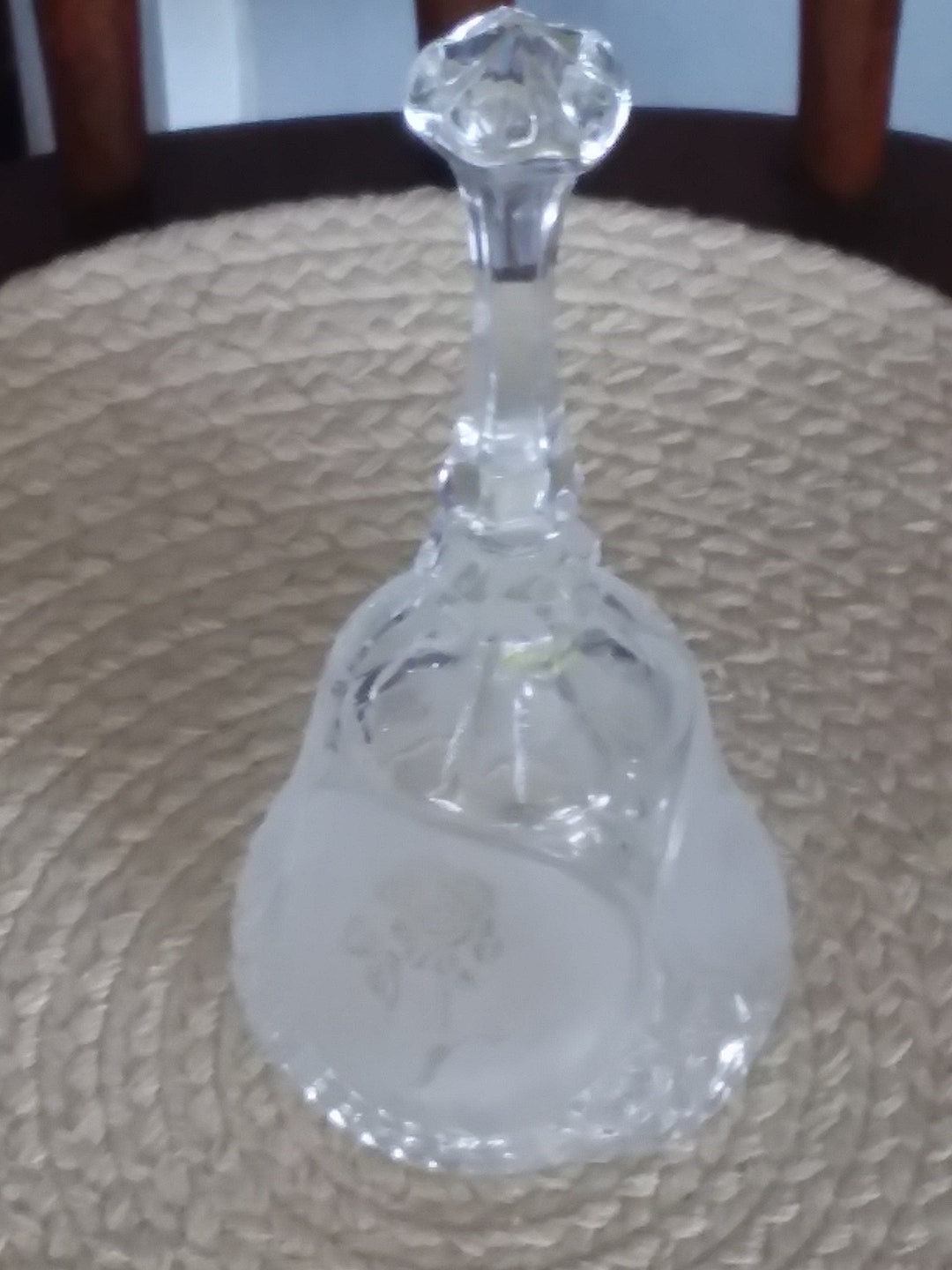 Frosted Glass Crystal Dinner Bell W/frosted Panels - Etsy