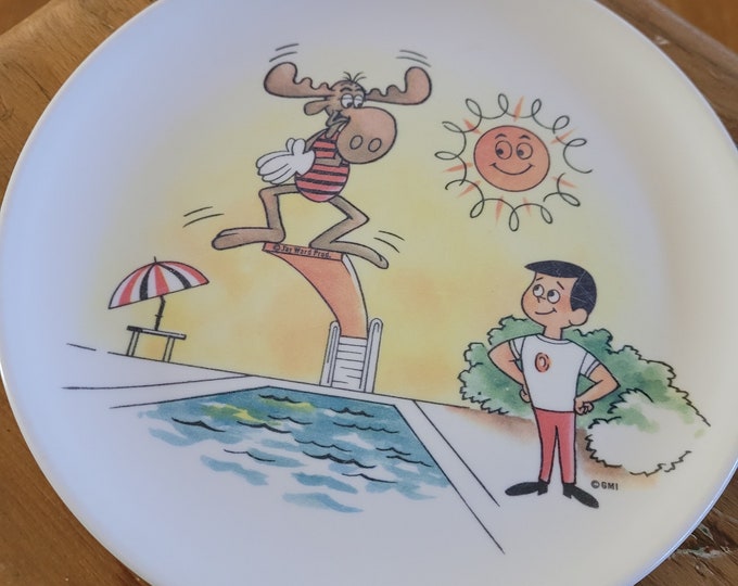 Bullwinkle Moose & Cherrios Kid Plate Melmac Dinnerware Boontown ...