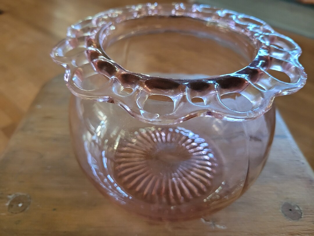 Old Colony Pink Depression Glass Vase/jar - Etsy