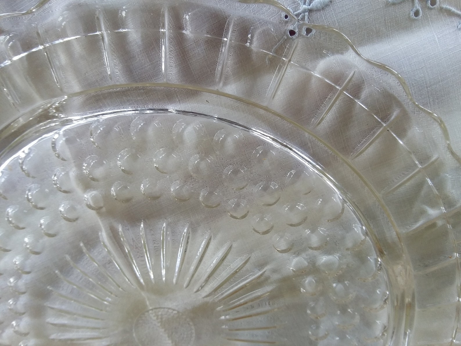 Federal Glass Dot & Panel Clear Glass Round Footed Cake Plate - Etsy