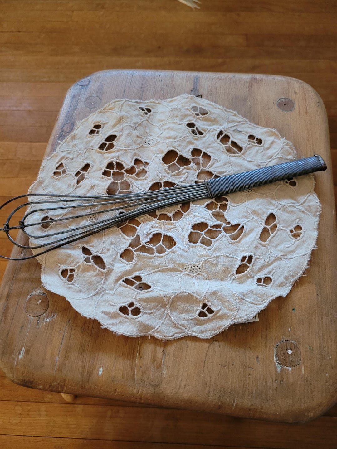 Flat Metal Wire Hand Whisk - Antique - Etsy