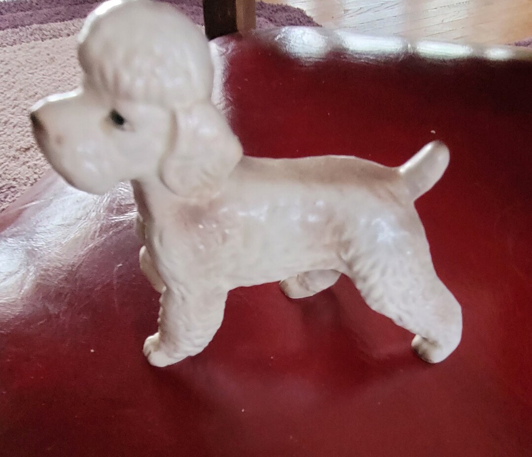 Dog Figurine Pale Grey Poodle Thin China - Etsy