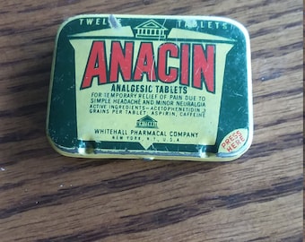 Boxes & Bins Anacin Analgesic Tablets 12 tablet tin Storage ...