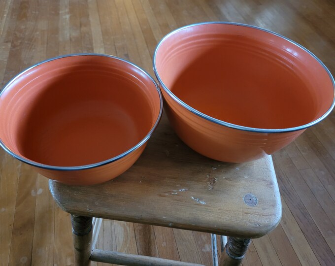 Fiestaware Persimmon Metal Mixing Bowls - Set of 2 - Etsy