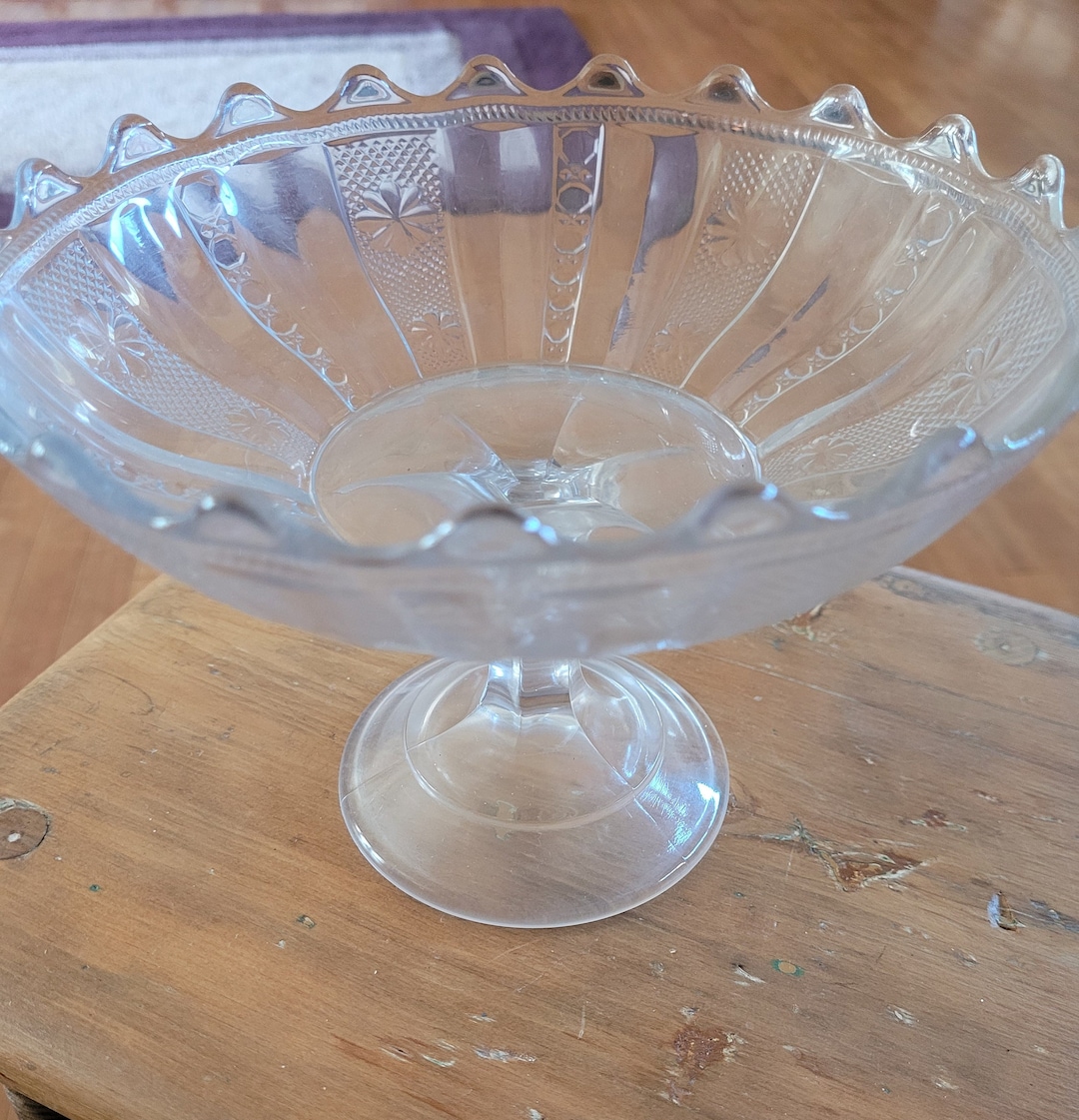 EAPG Pattern Glass Pedestal Compote W/tooth Rim - Etsy