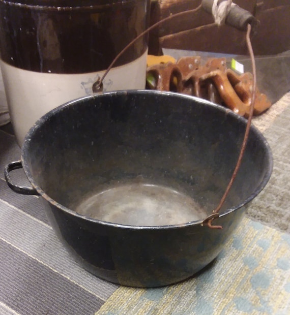 Dark Blue Granite Ware Kettle | Etsy