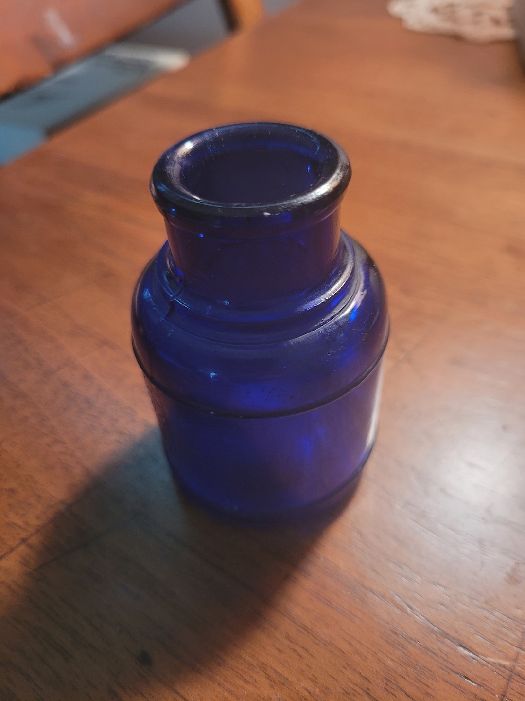 Round Cobalt Glass Ink Bottle - No Stopper - Etsy