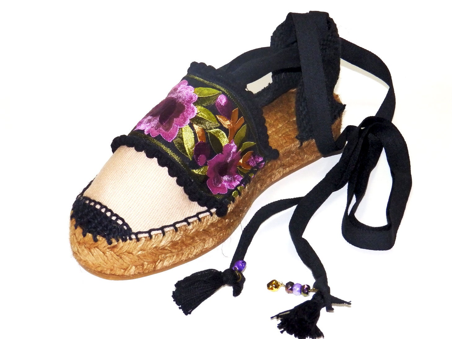 Platform Espadrilles Decorated With Floral Ethnic Embroidery | Etsy