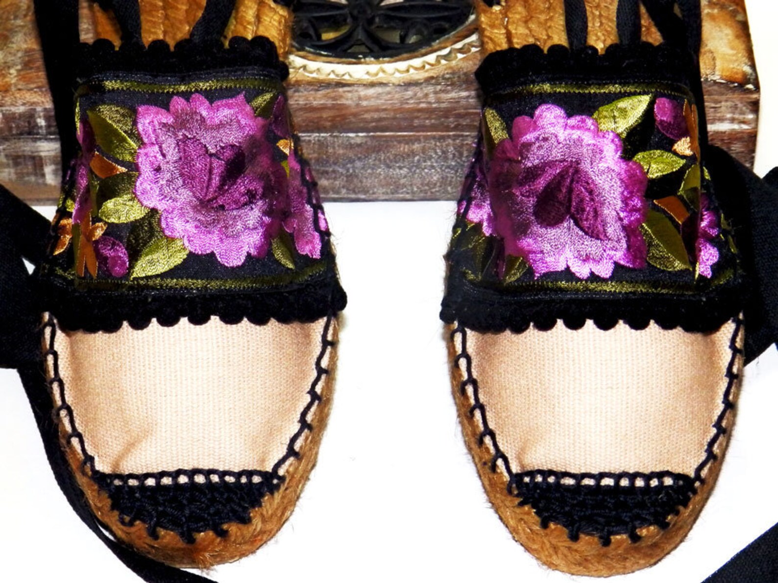 Platform Espadrilles Decorated With Floral Ethnic Embroidery | Etsy