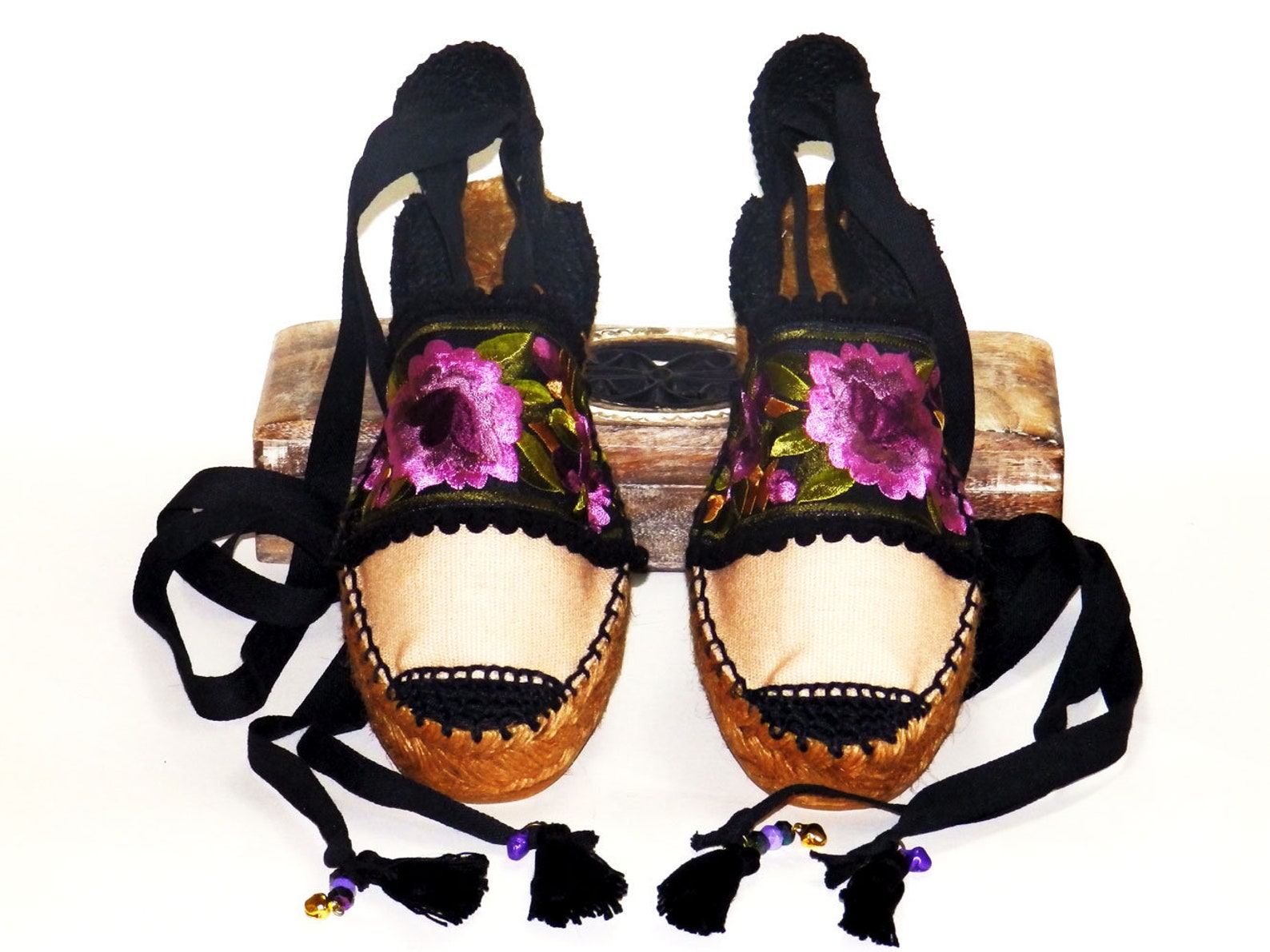 Platform Espadrilles Decorated With Floral Ethnic Embroidery | Etsy