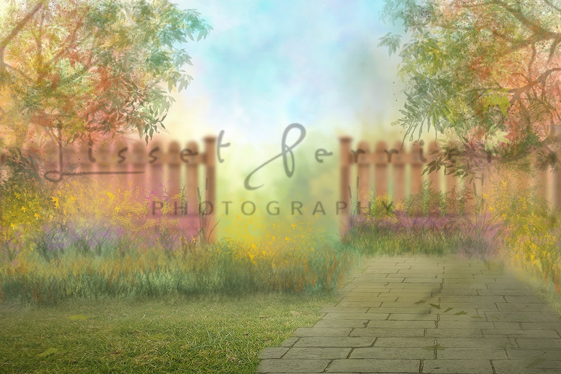 Magic Garden Painterly Digital Background - Etsy