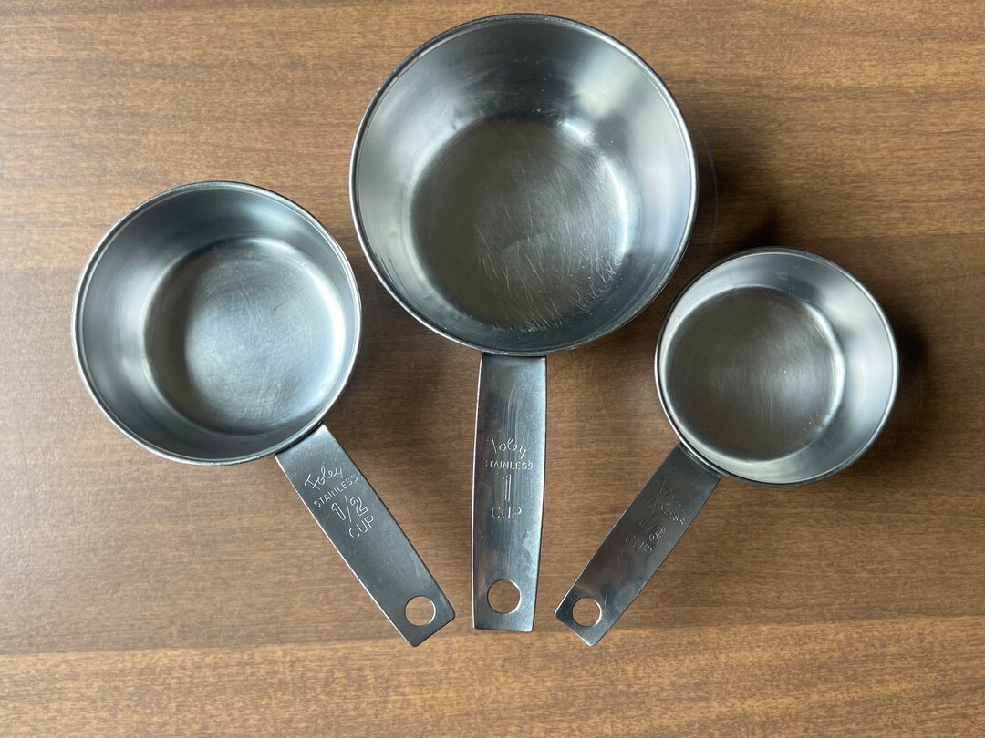Vintage Foley Measuring Cups Set of Three Stainless Steel Nesting 1/4 ...