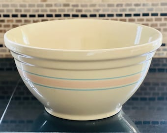 Vintage Mccoy Ovenware 14 Inch Mixing Bowl Beige With Pink - Etsy