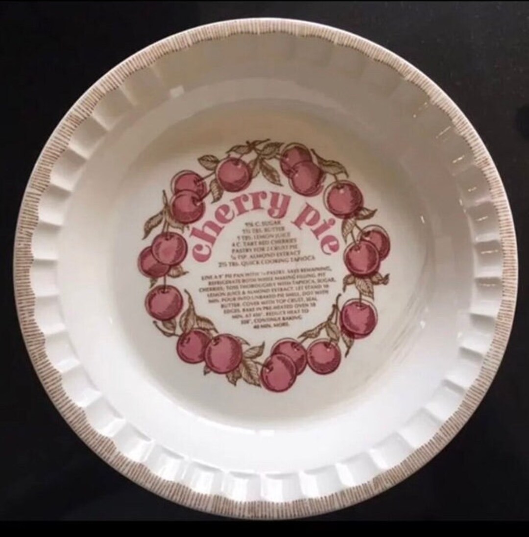 Vintage Cherry Pie 11" Deep Dish Country Harvest Farmhouse Stoneware - Etsy