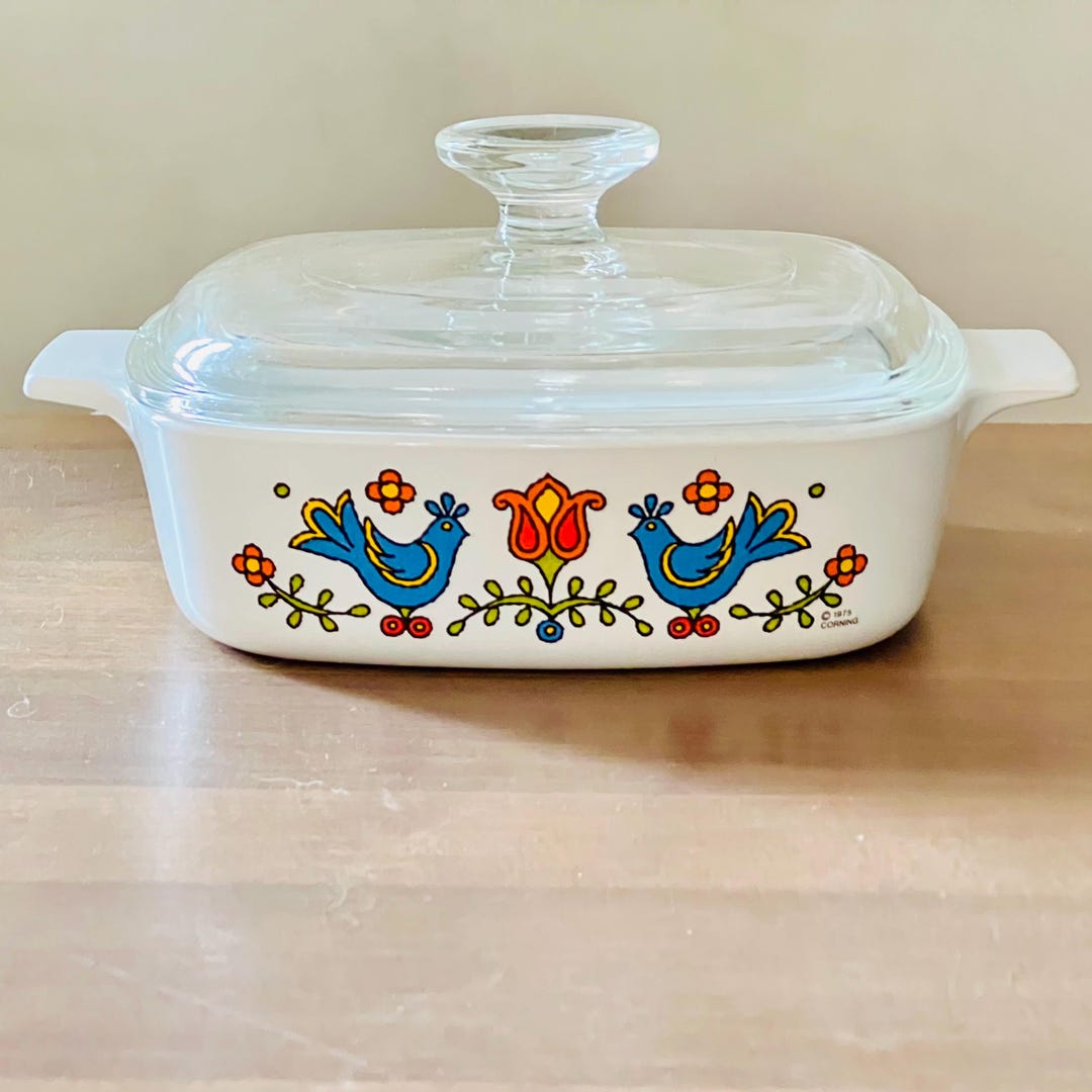 Vintage Corning Ware Country Festival Blue Birds A-1 Casserole Dish ...