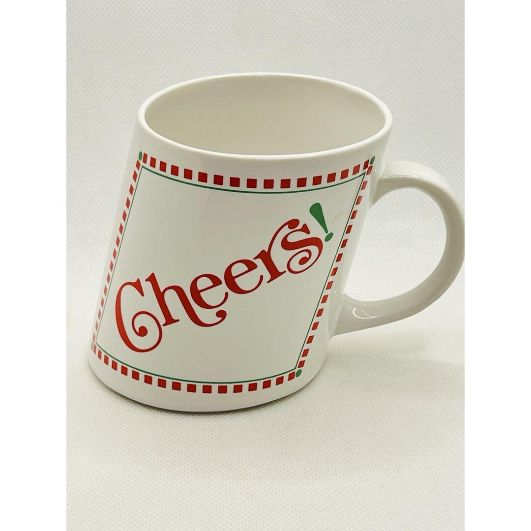 Vintage Cheers! Slant Coffee Mug by Papel 1980s Made in Korea Tilted ...