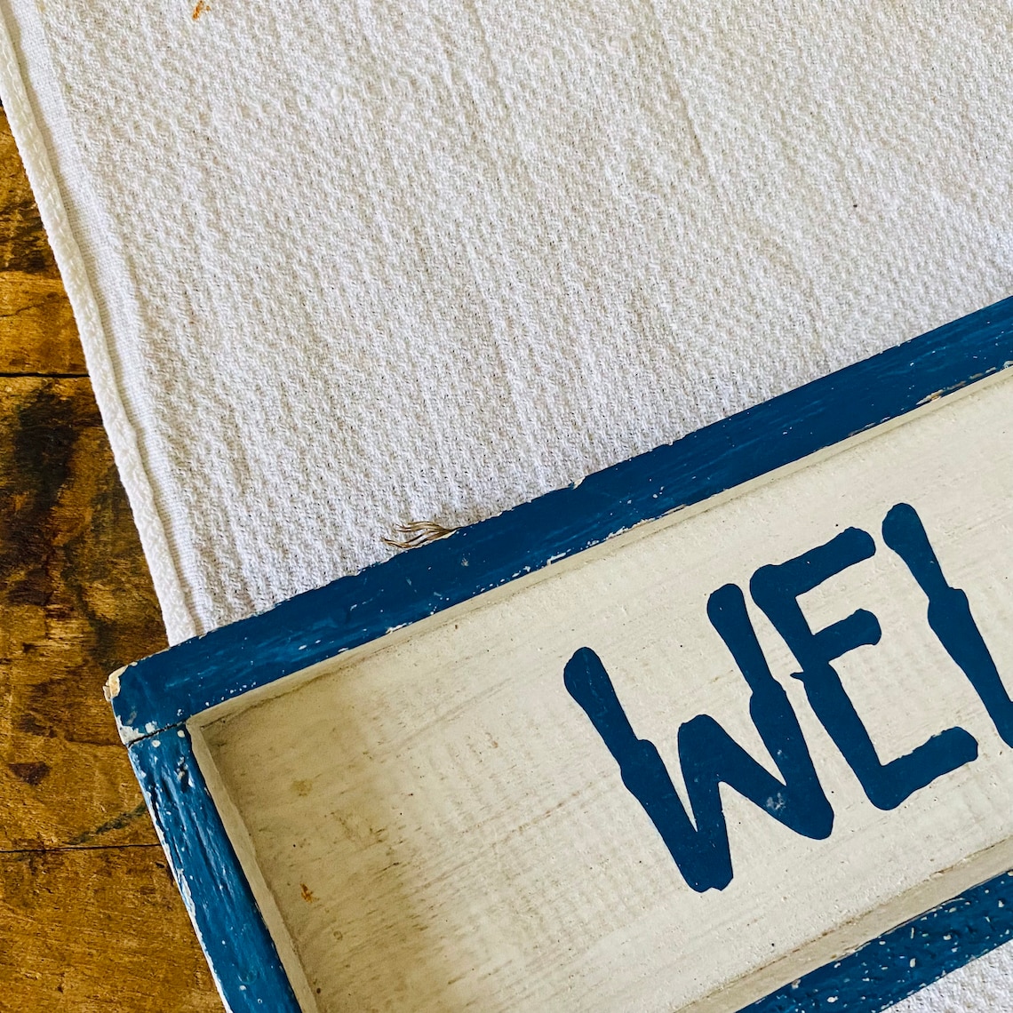 Vintage Hand Painted 1970s Wooden Welcome Sign - Etsy