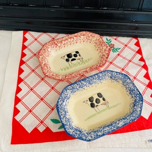 Sale***vintage Cow Inspired Bowls Set of 2 - Etsy