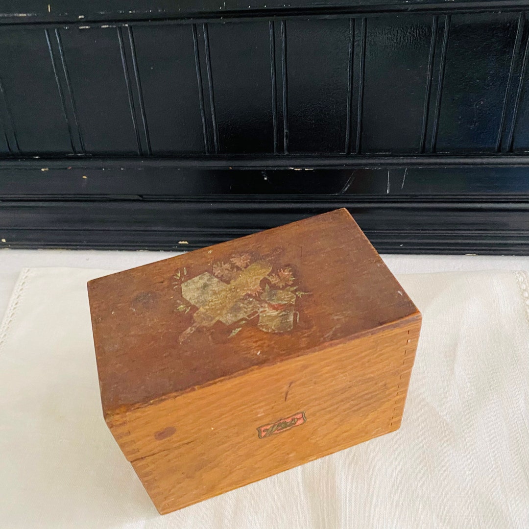 Old Wooden Weis Recipe Box Storage o Decoración primitiva - Etsy España