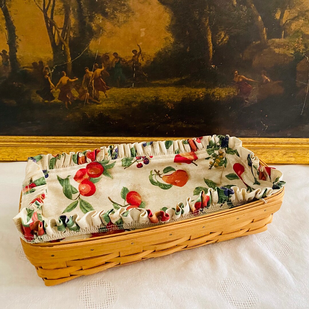 Vintage Longaberger Basket With Fruit Liner, Signed 1997/1999 - Etsy