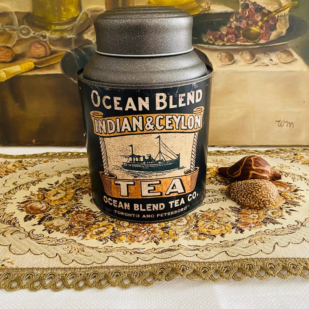 Vintage Ocean Blend Tea Co. Metal Tea Tin - Etsy