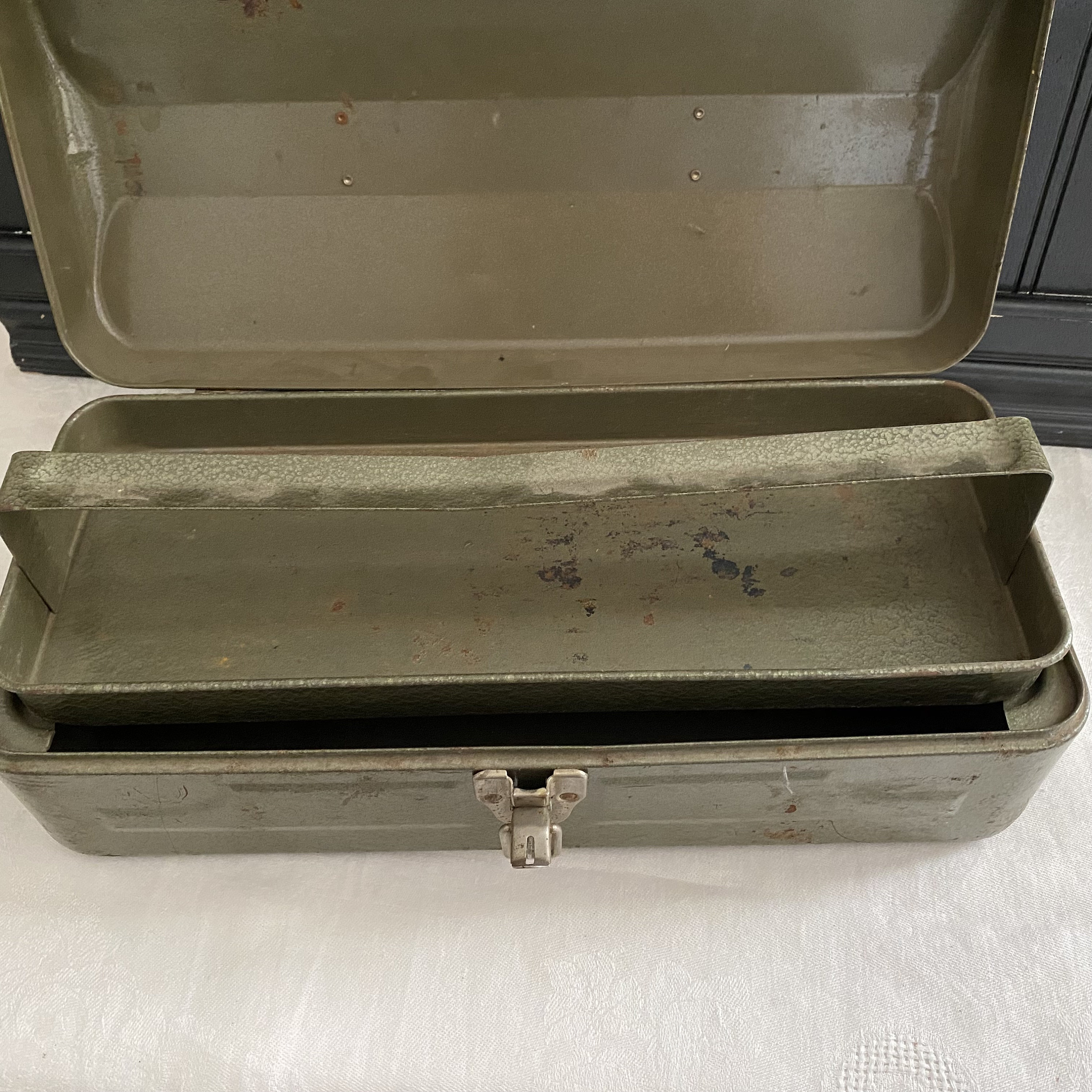 Vintage Green Metal Utility Box With Latch - Etsy