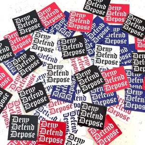 50 Pc Deny Defend Depose Sticker Pack Healthcare Reform Human Rights ...