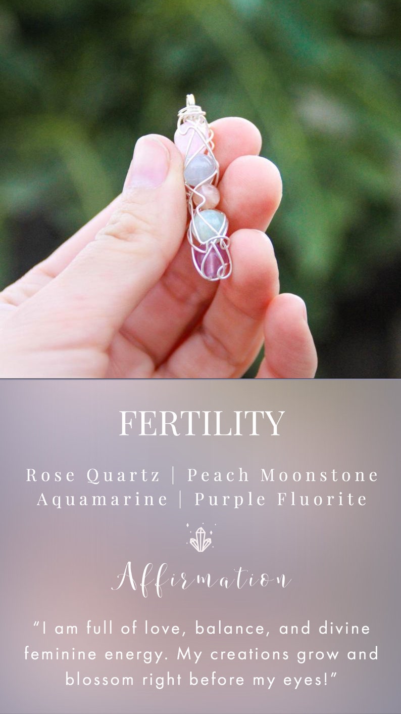 Fertility Crystal Necklace Pregnancy Protection Hormone | Etsy