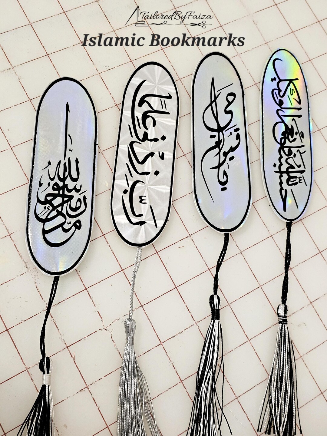 3 Islamic Bookmarks| Holographic Hand Sewn| Islamic Handmade Gifts ...