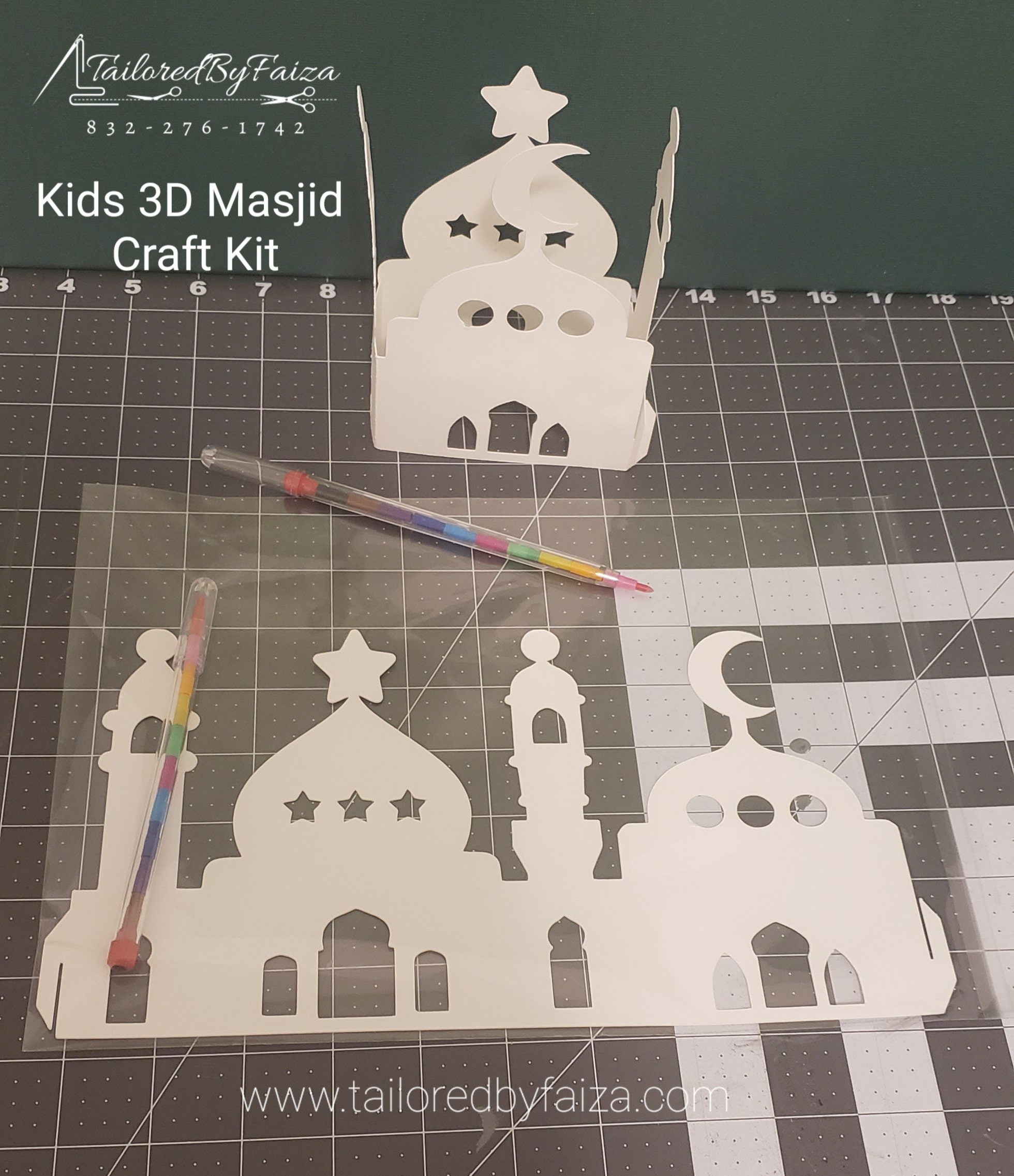 Set of 2 Kids 3D Masjid Activity Kit| Ramadan Eid Favor Gift| Islamic ...