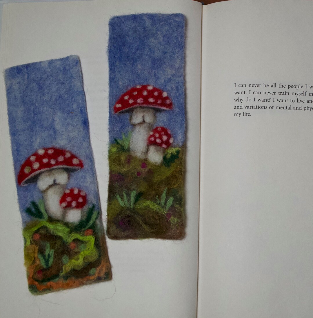 Hand Needle Felted Whimsical Mushroom Cottage Core Wool Bookmark - Etsy