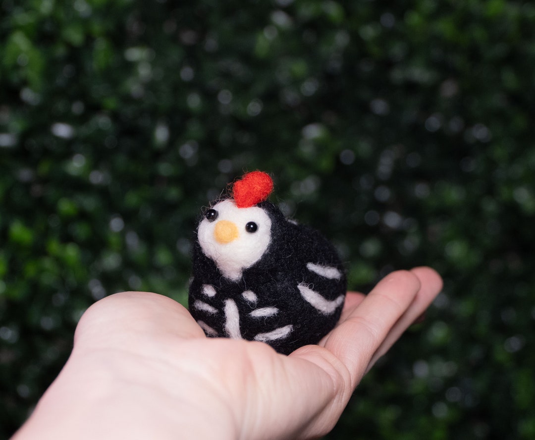 Needle Felted Skeleton Chicken: Wool Halloween Decoration - Etsy
